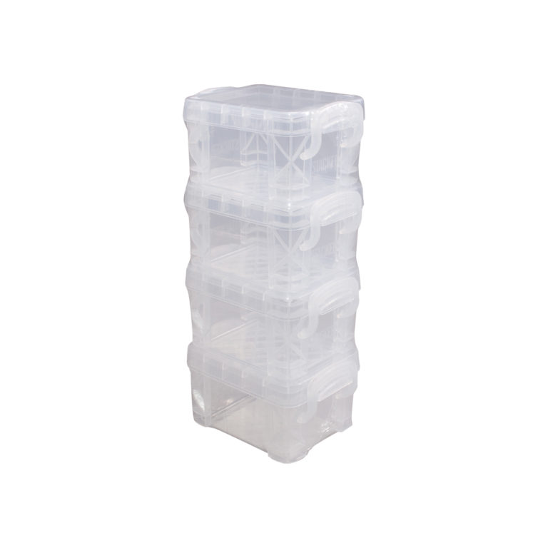 Super Stacker Pixie Box, Clear, 4 PK - Storage Studios